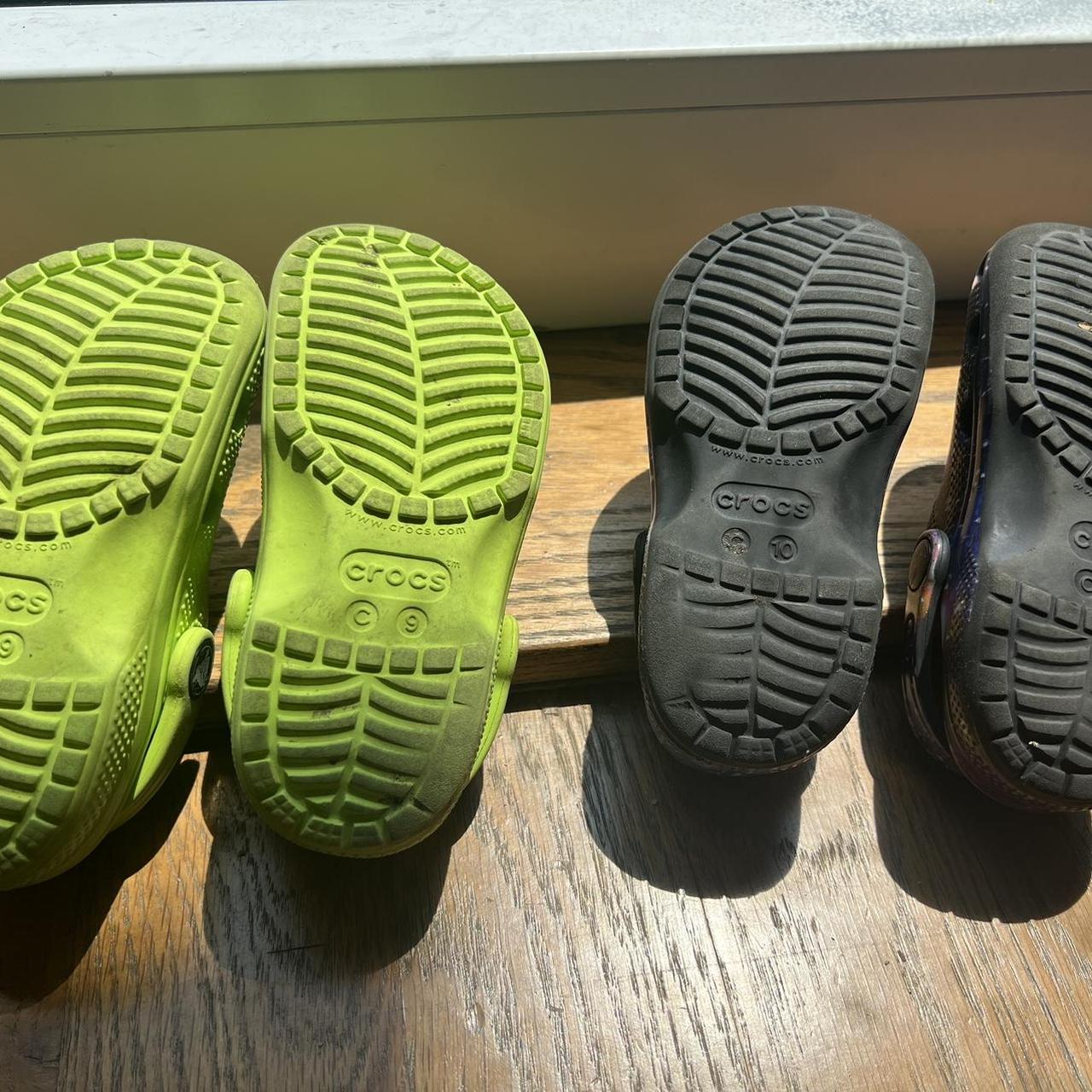 CROCS kids Lime crocs size 9 Galaxy crocs size... - Depop