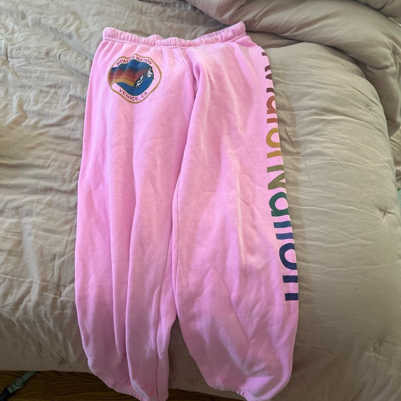Aviator Nation Women's Pink Joggers-tracksuits | Depop