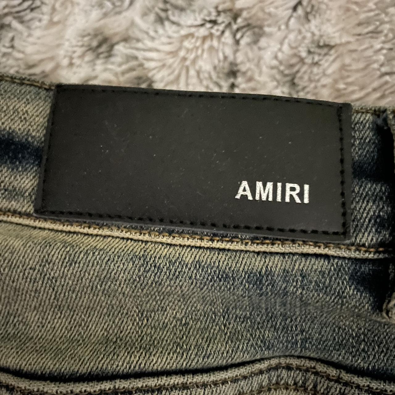 amiri denim stretchy pants size is 34 fits like... - Depop