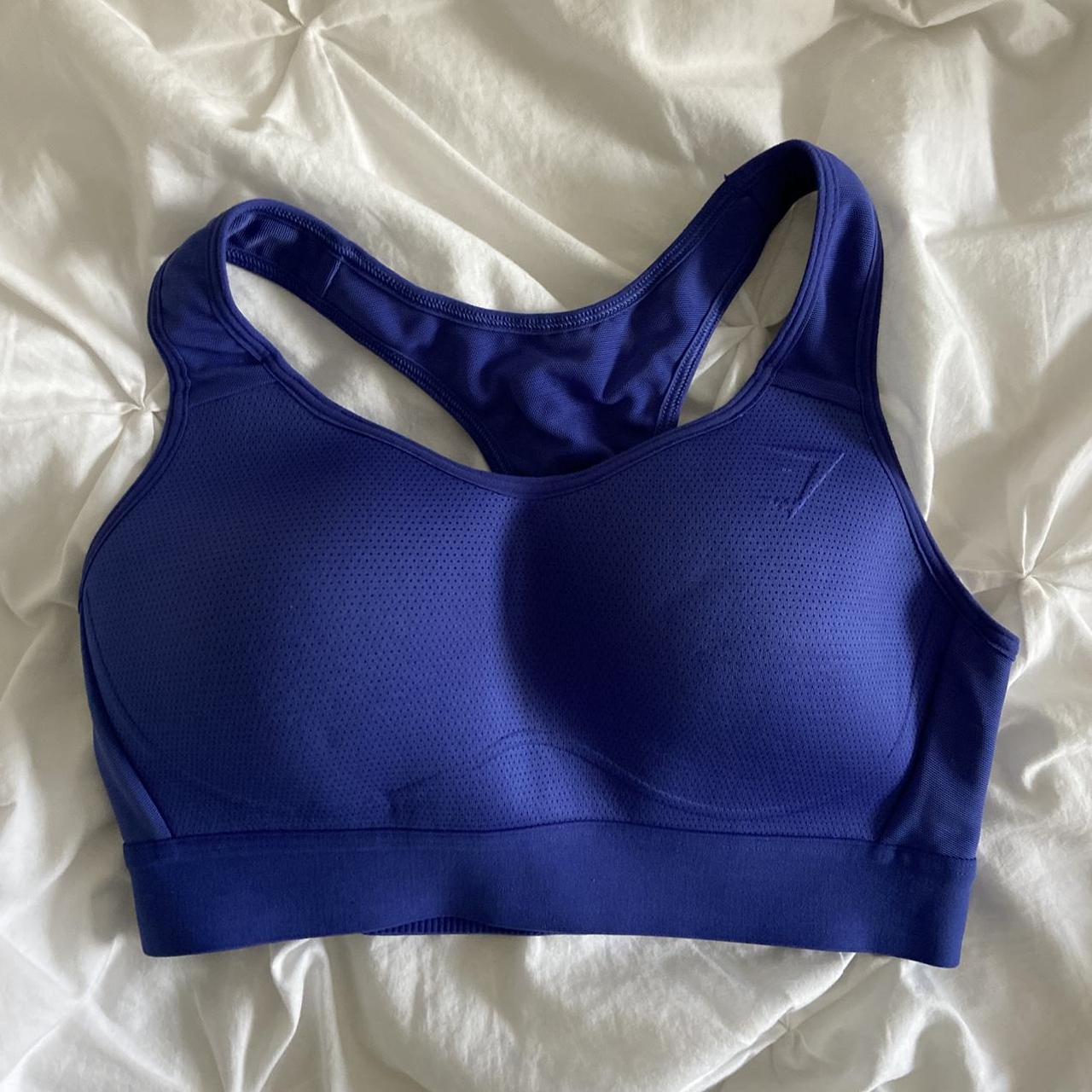 blue gymshark sports bra • size s • perfect for the... - Depop