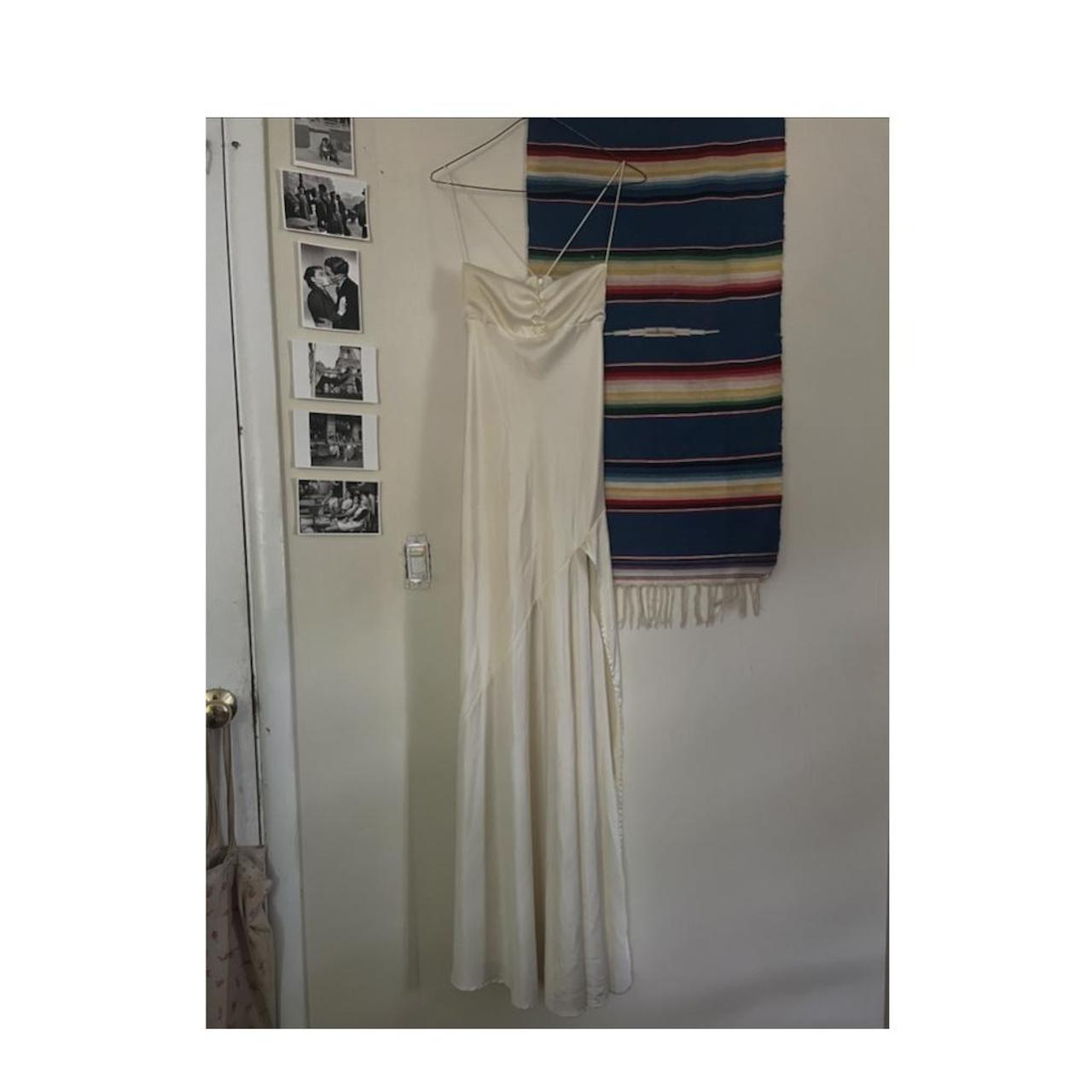 Women's Cream and Yellow Dress | Depop