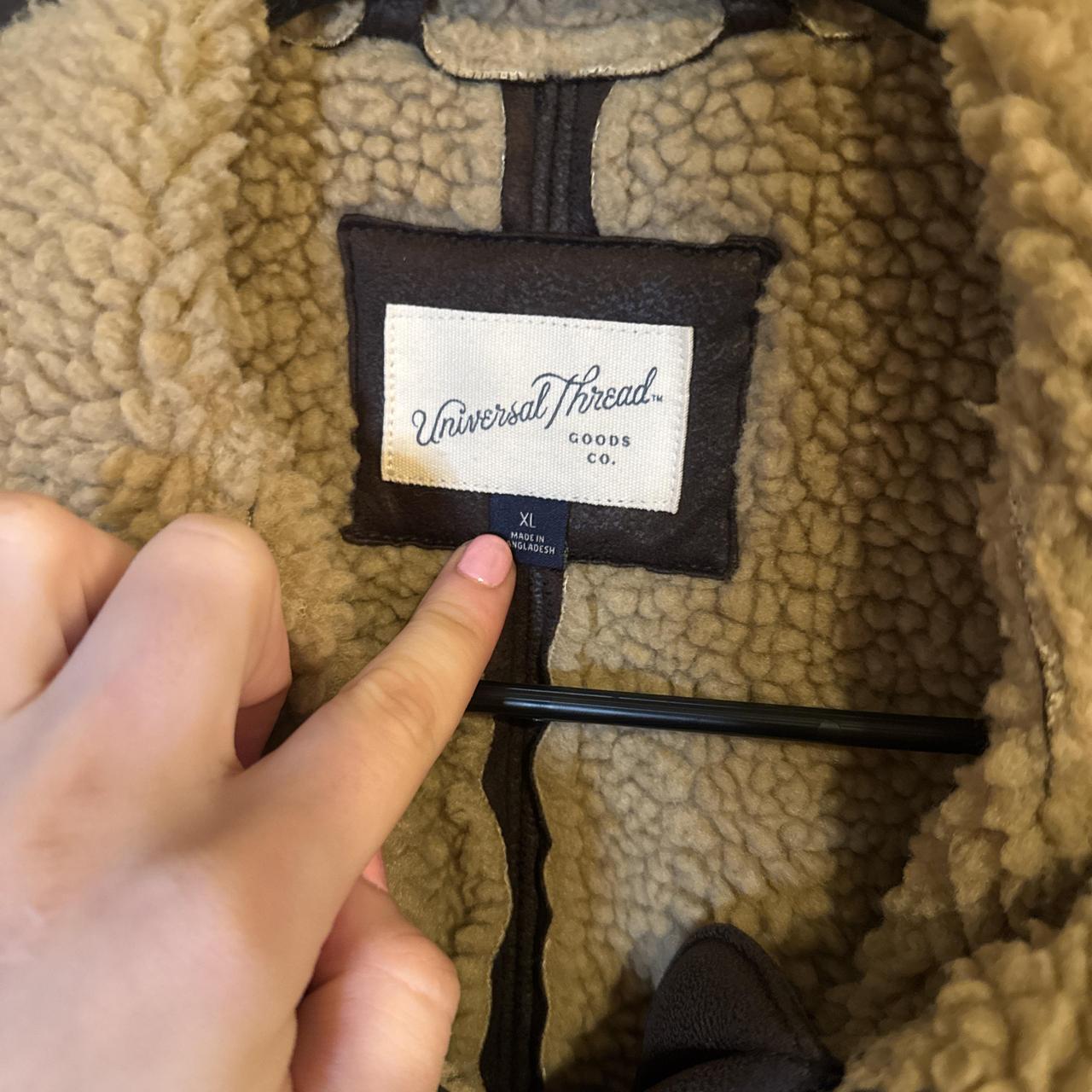 Universal Thread Large Fluffy Coat Brown and Cream... | Depop