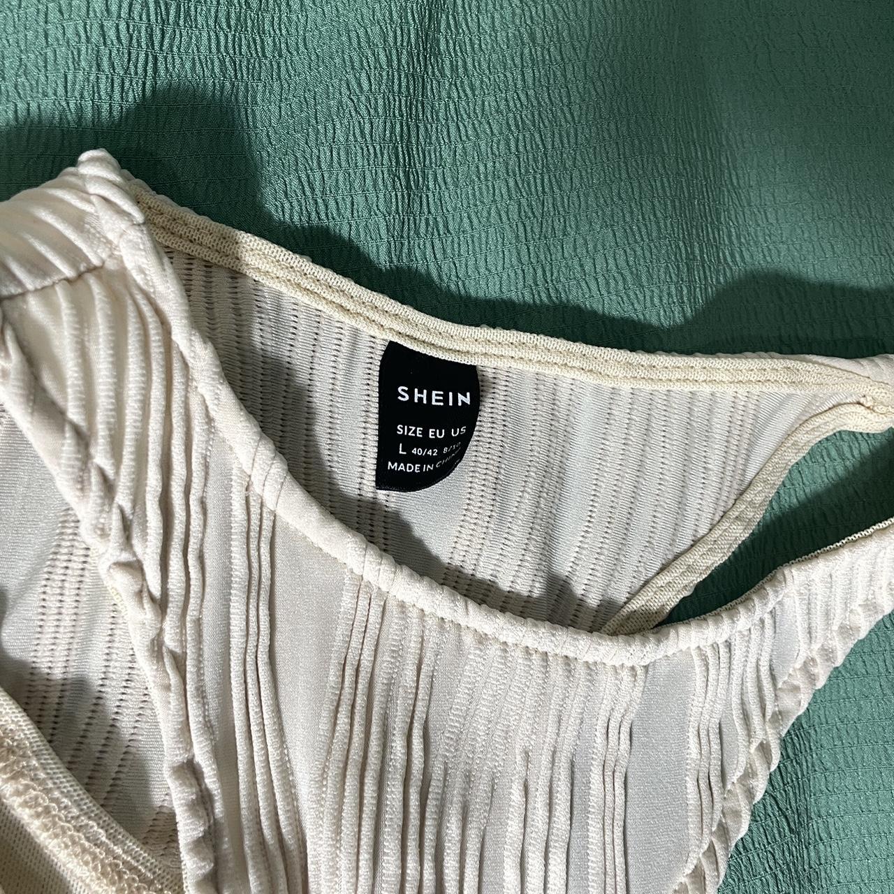 cream cutout top two piece one shoulder... - Depop