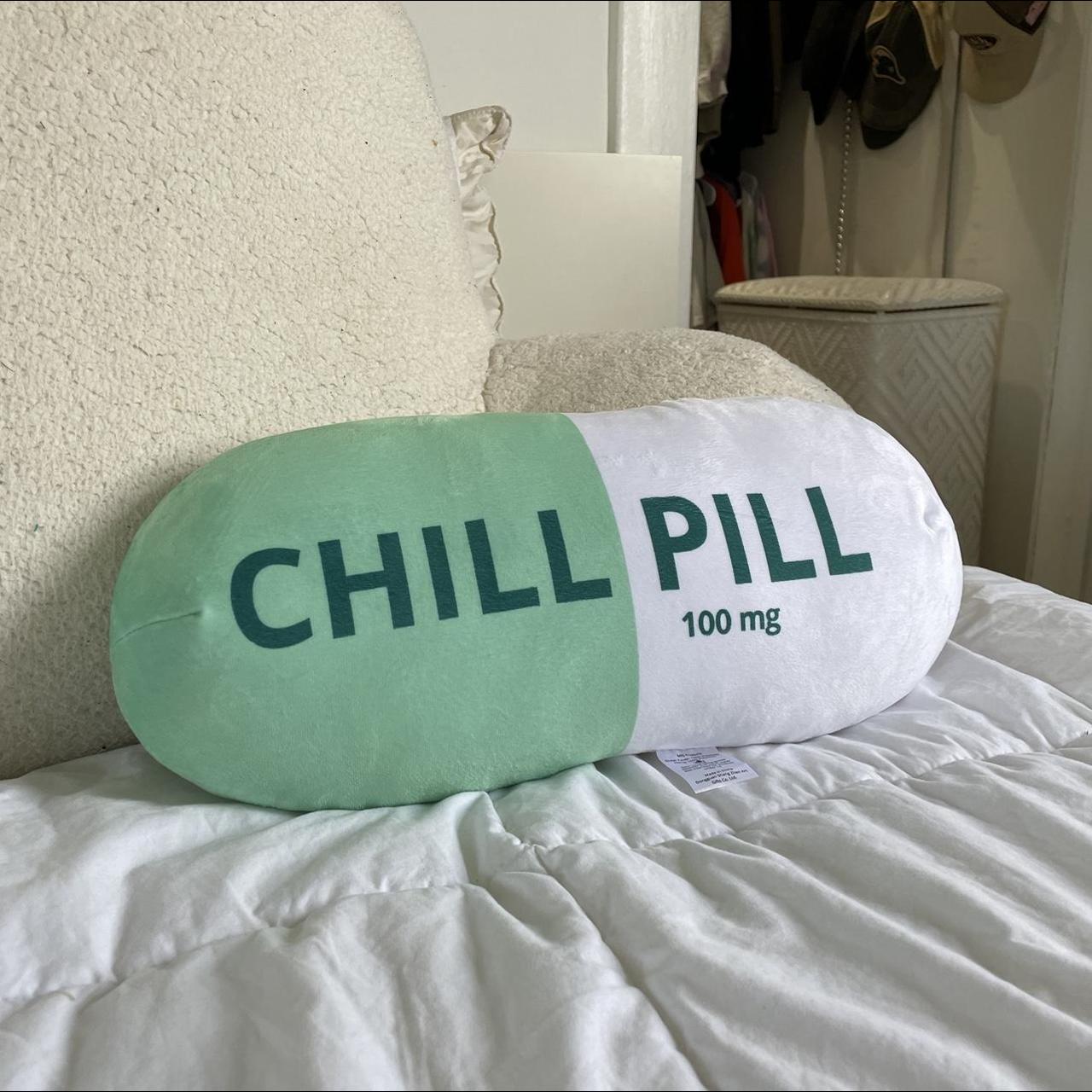 Cute “Chill Pill” Pillow perfect for bed decor... - Depop