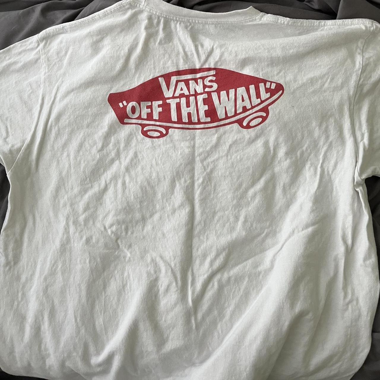 Vans Men's White and Red T-shirt | Depop