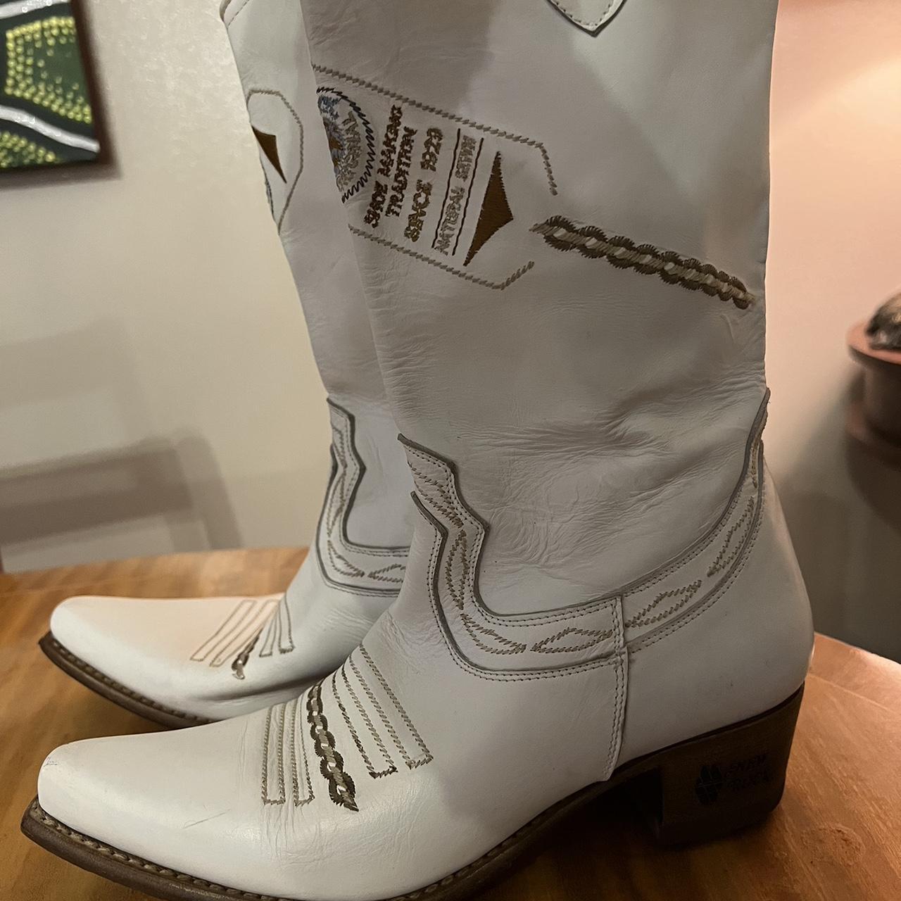 New Rock Women's White Boots | Depop