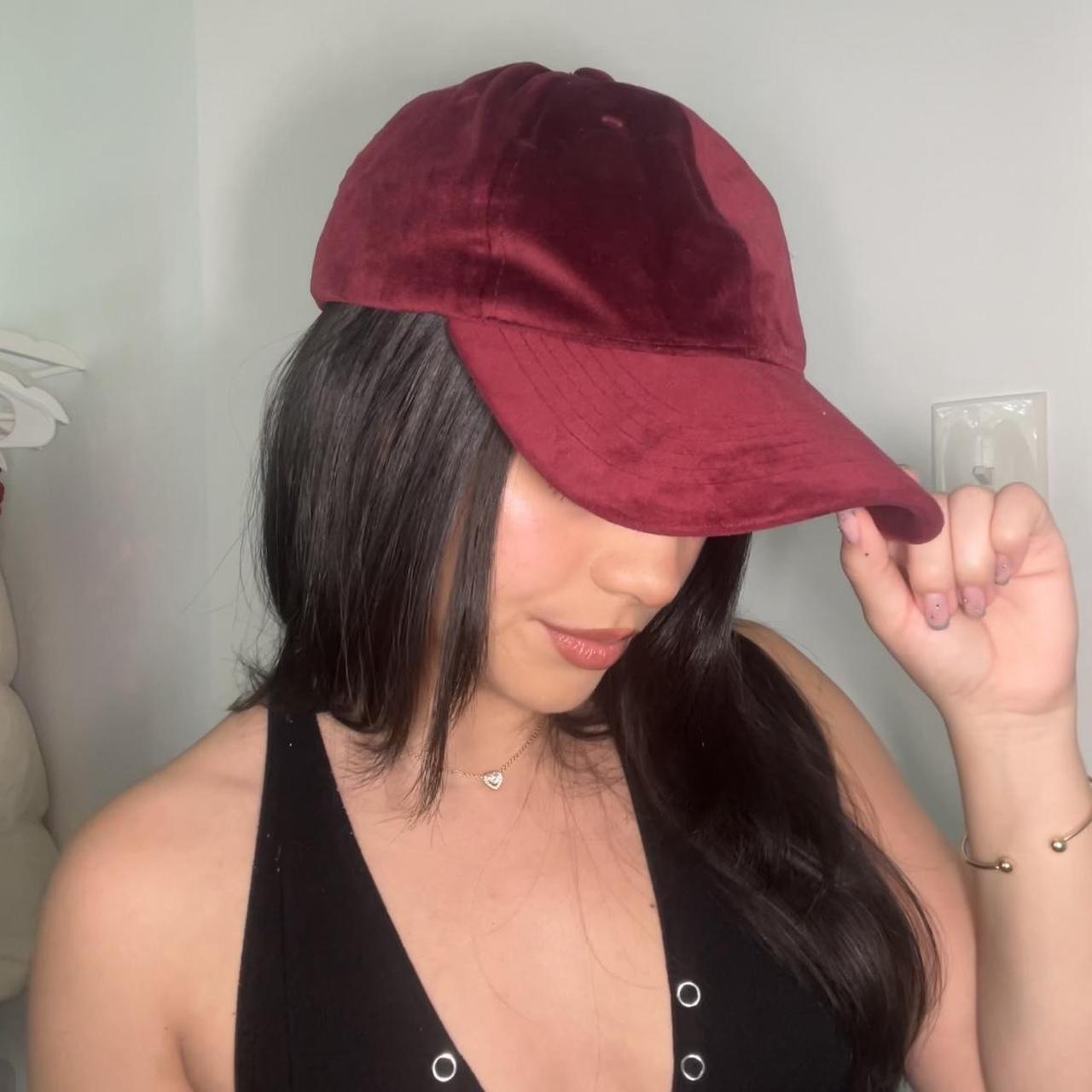 Red velvet hat - Depop