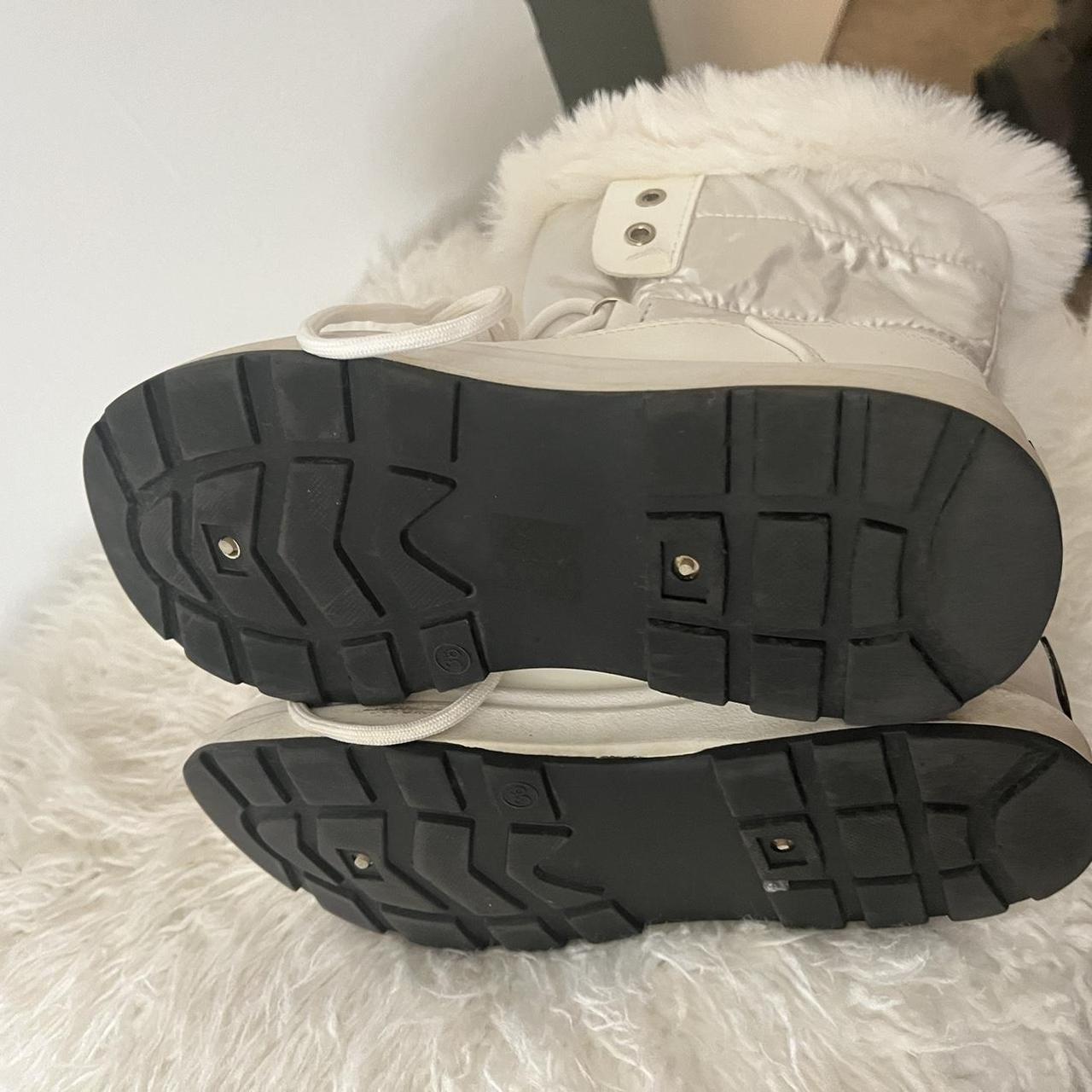White fluffy Snow boots Water proof Soft and warm... - Depop