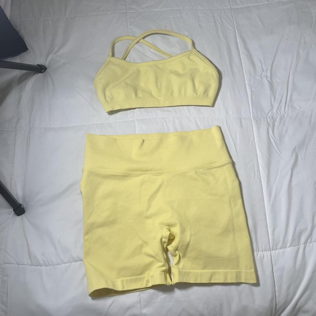Yellow sporty workout set #activewear dyfine dupe... - Depop