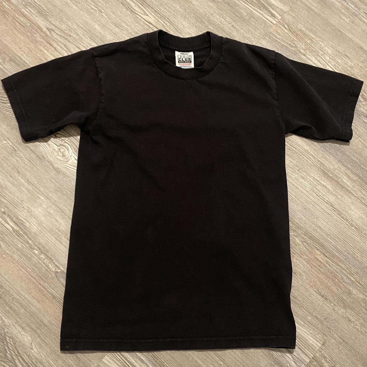 Black blank pro club tshirt Size men’s small - Depop