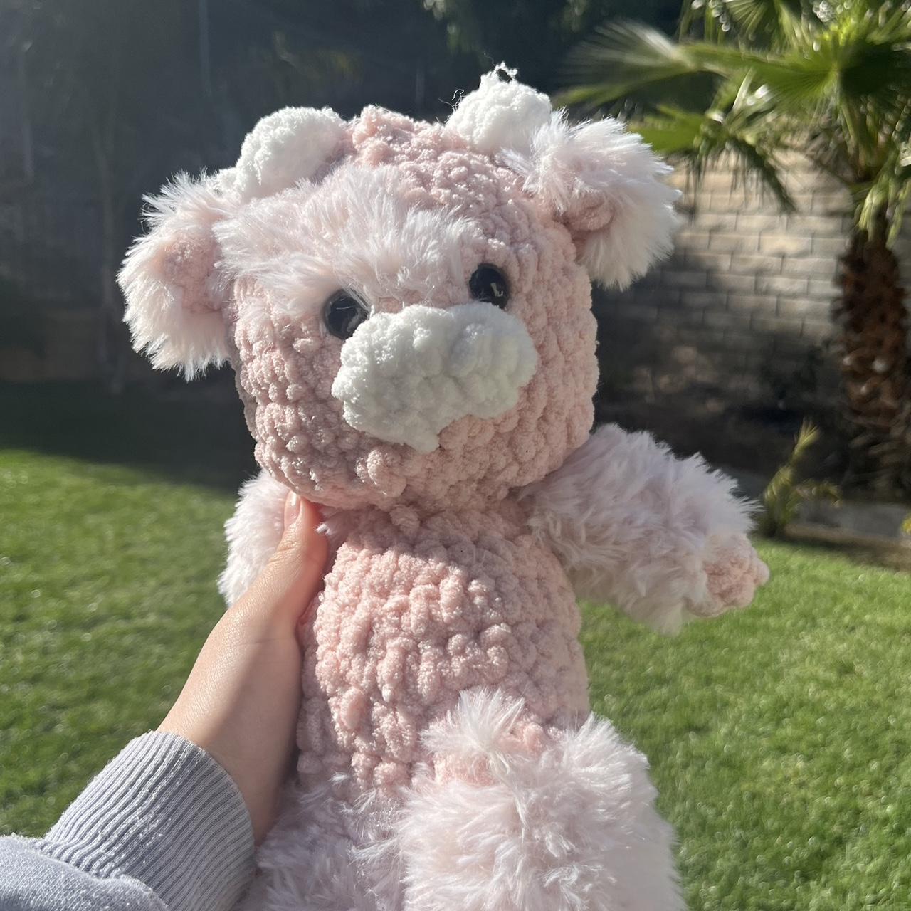 Cute fluffy pink cow🤍💗Crochet - Depop