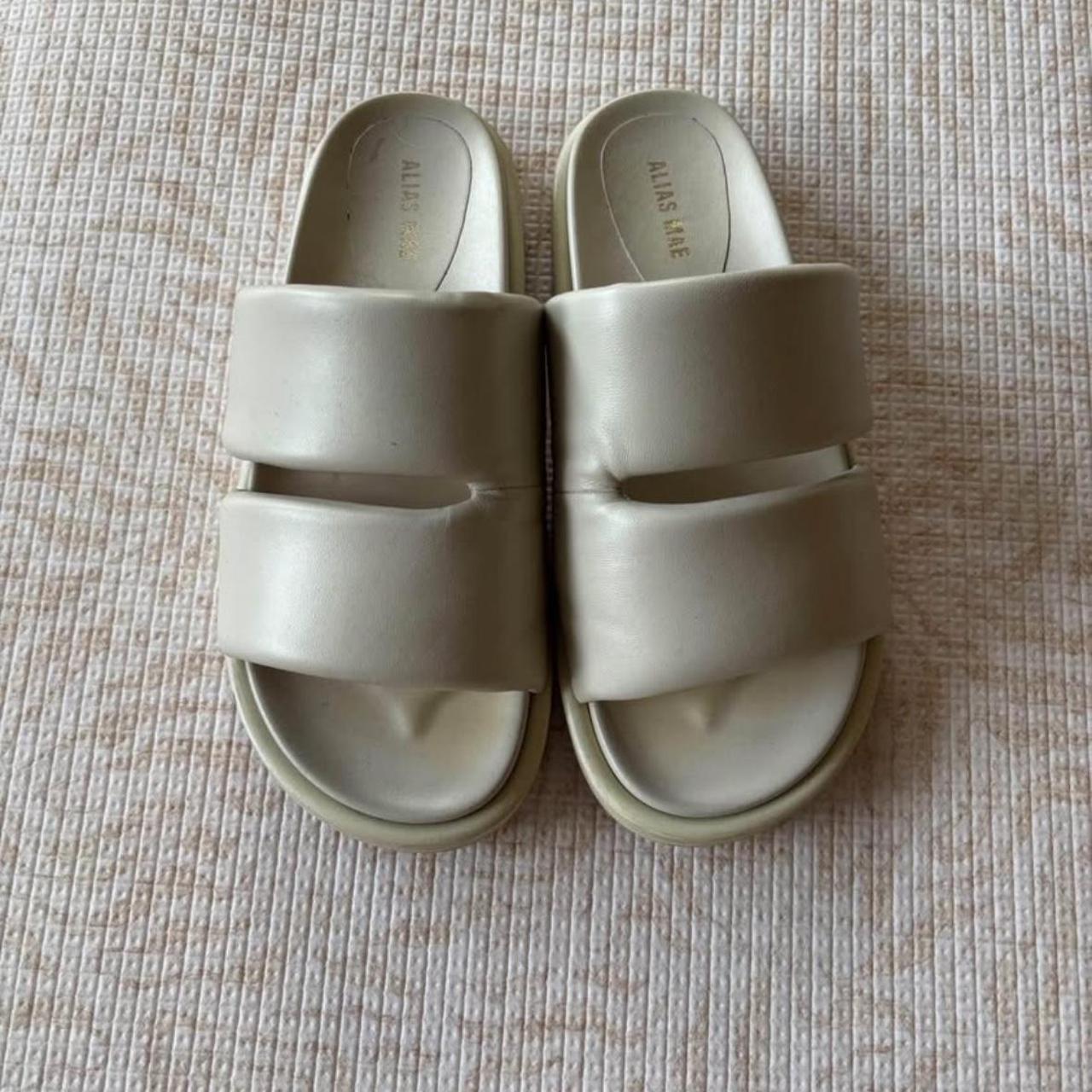 Alias Mae Dawn slide bone Leather Size 39 Only worn... - Depop