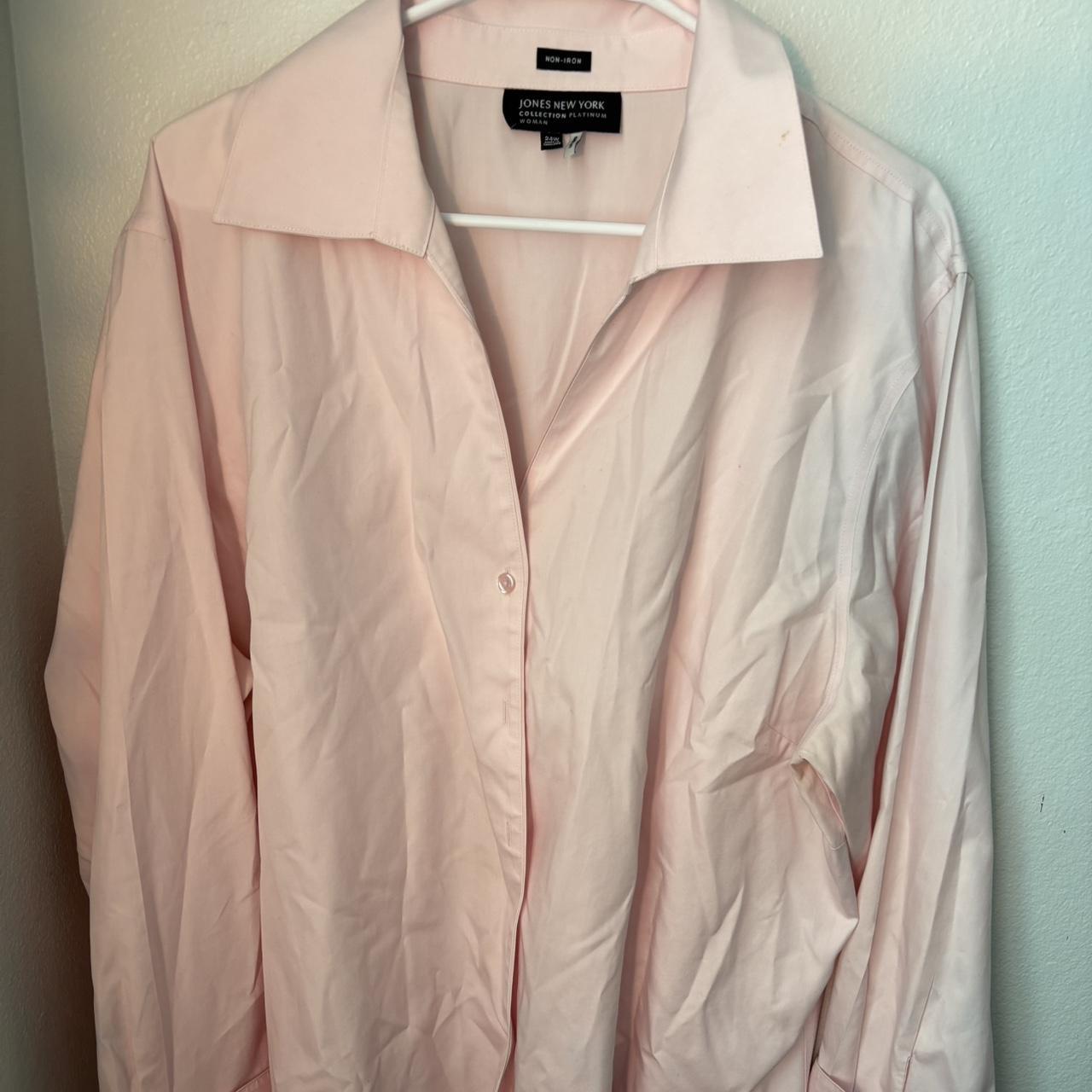 Light Pink Button Up #pink #buttonup #longsleve | Depop
