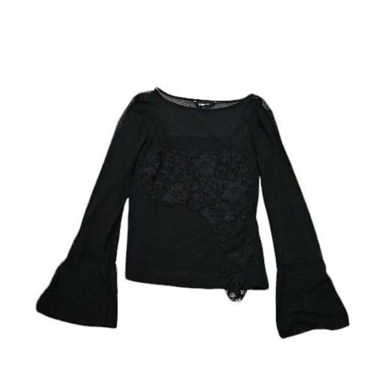 Whimsical goth bell sleeve mesh top Good condition... - Depop