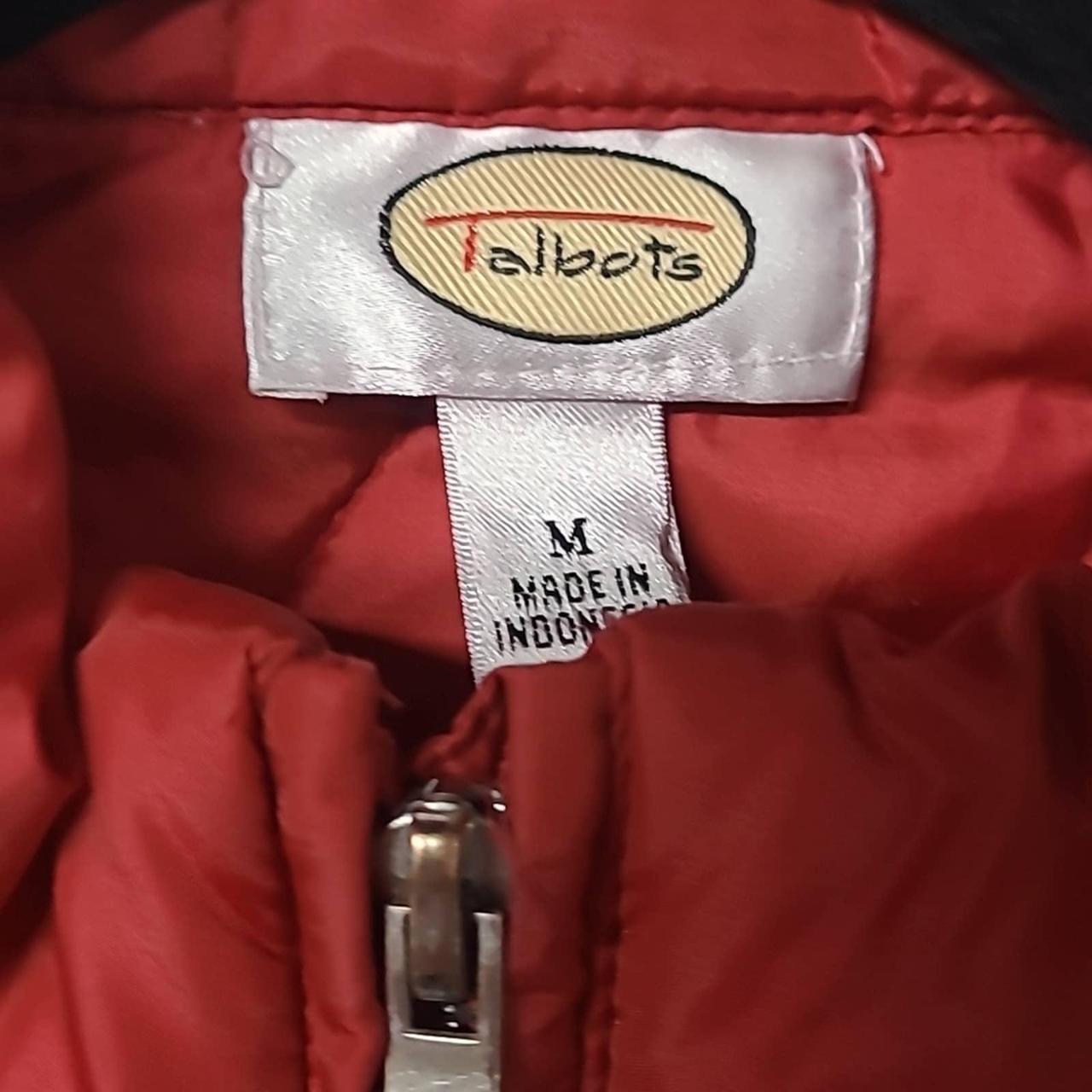 Talbots Red diamond quilted vest flattering zip up... - Depop