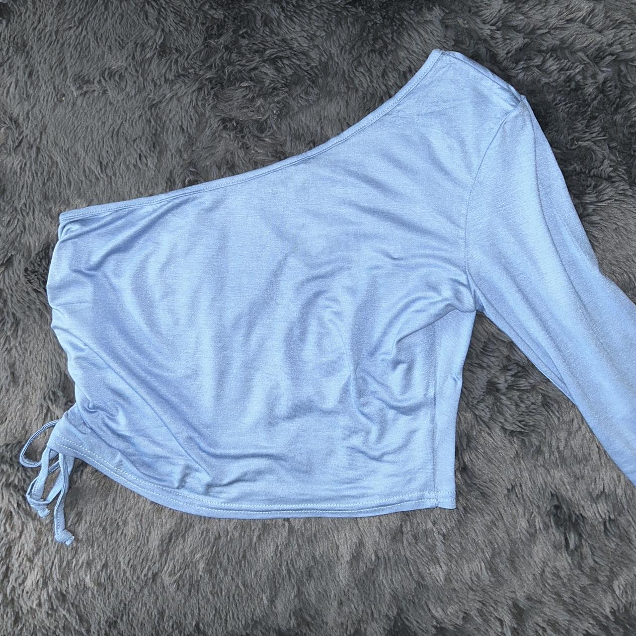 PLT Blue One Shoulder Crop Top Size 12 Brand new... - Depop