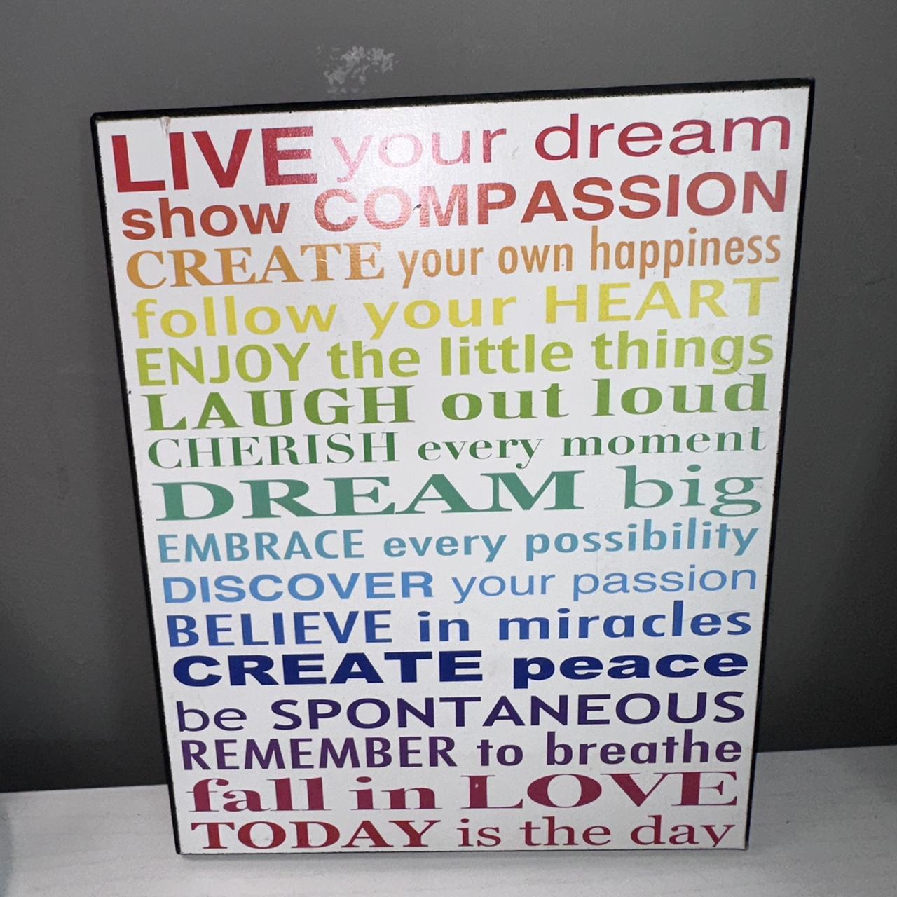 Beautiful wooden sign in rainbow! - Depop