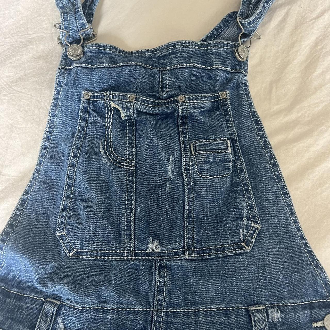 y2k overalls cute and summery size large, more like... - Depop