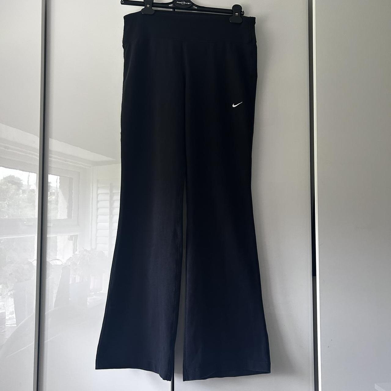 Vintage y2k Nike low rise flared togs pants size... - Depop