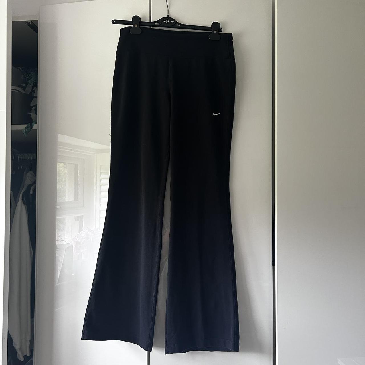 Vintage y2k Nike low rise flared togs pants size... - Depop