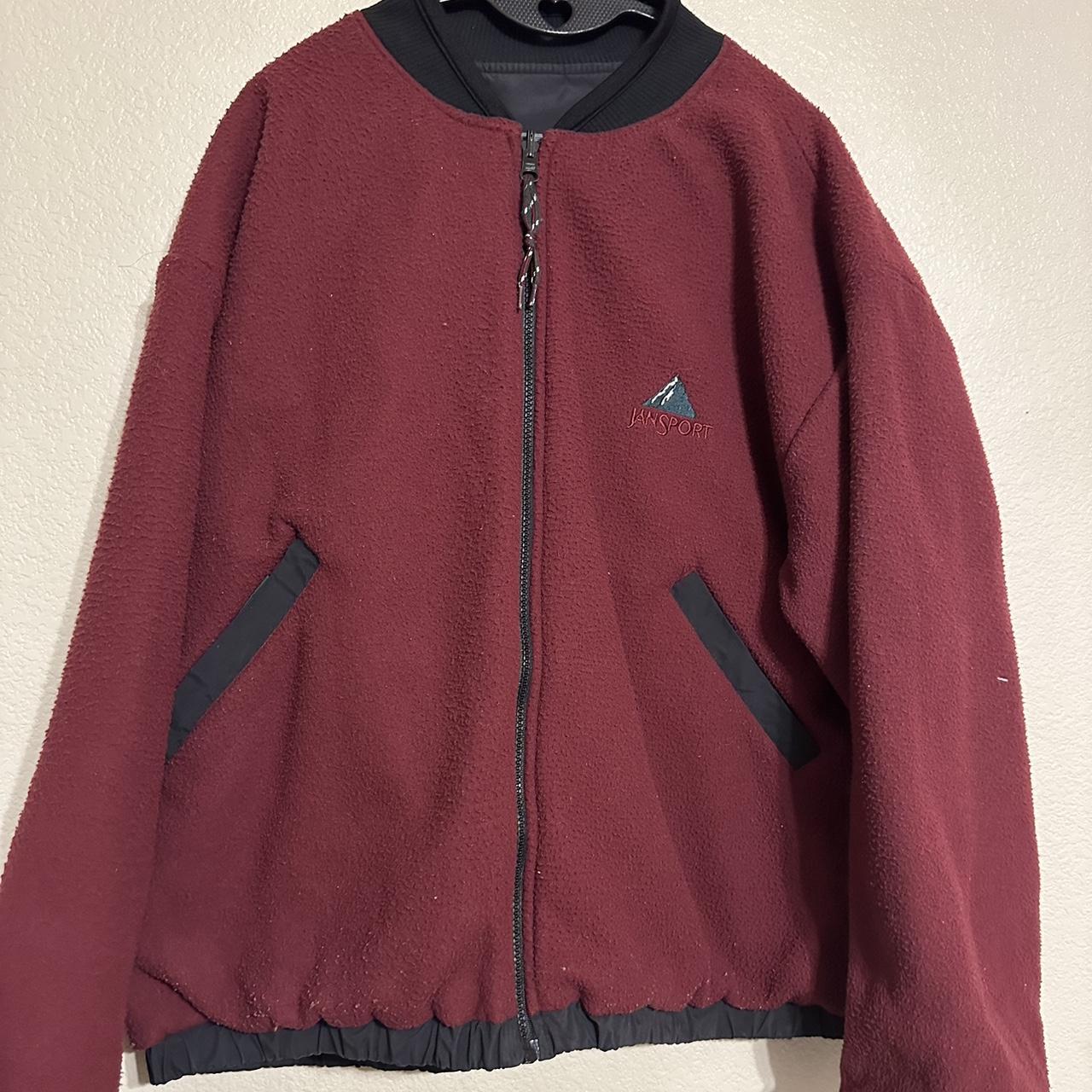Jansport Reversible Zip Up Bomber Jacket / Fleece... - Depop