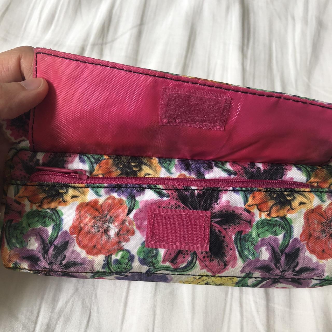 Pink paperchase floral flower print zip up pencil... - Depop