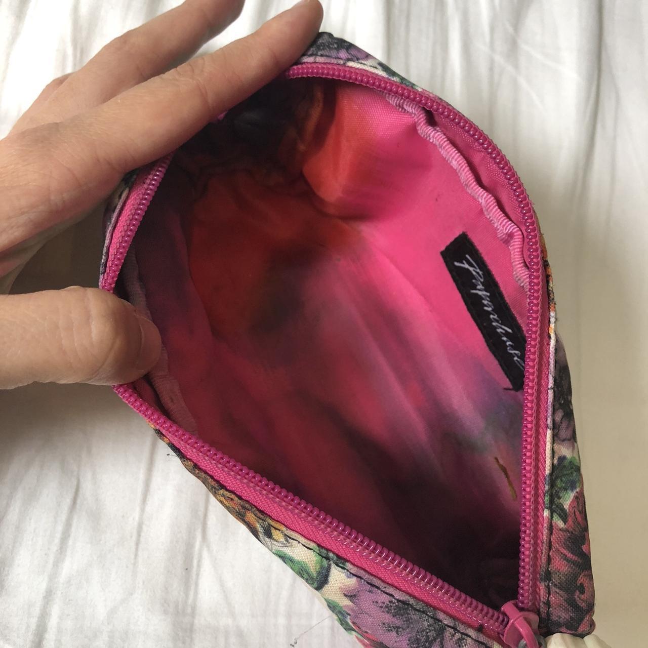 Pink paperchase floral flower print zip up pencil... - Depop