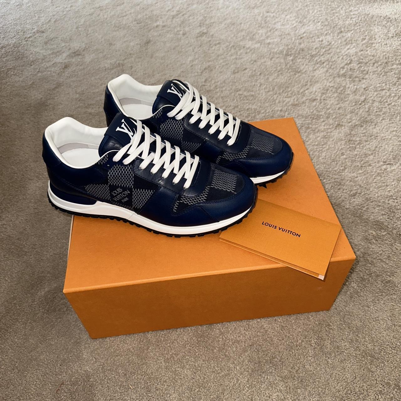 Mens Louis Vuitton Runners Navy and White Selling... - Depop