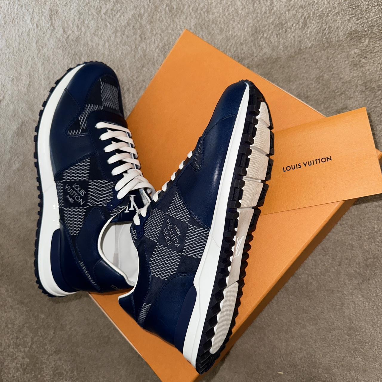 Mens Louis Vuitton Runners Navy and White Selling... - Depop