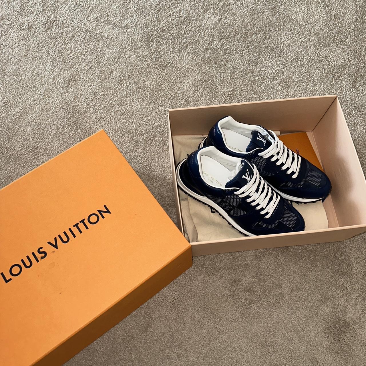 Mens Louis Vuitton Runners Navy and White Selling... - Depop