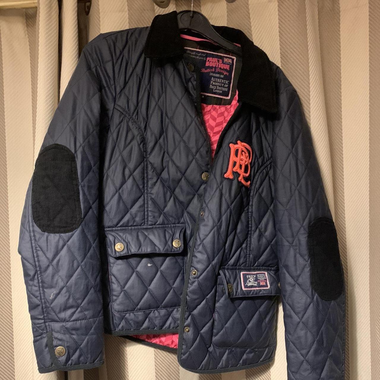 Paul's Boutique Women's Navy and Pink Jacket | Depop
