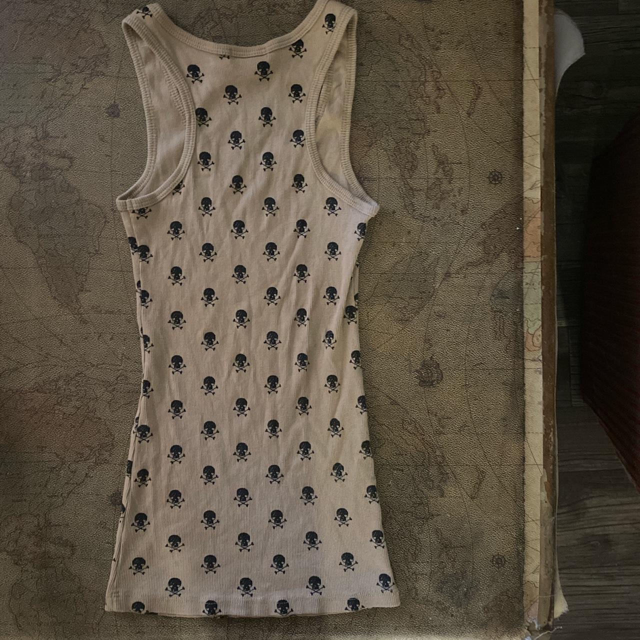 Tan skull print better b tank top size small! Color... - Depop