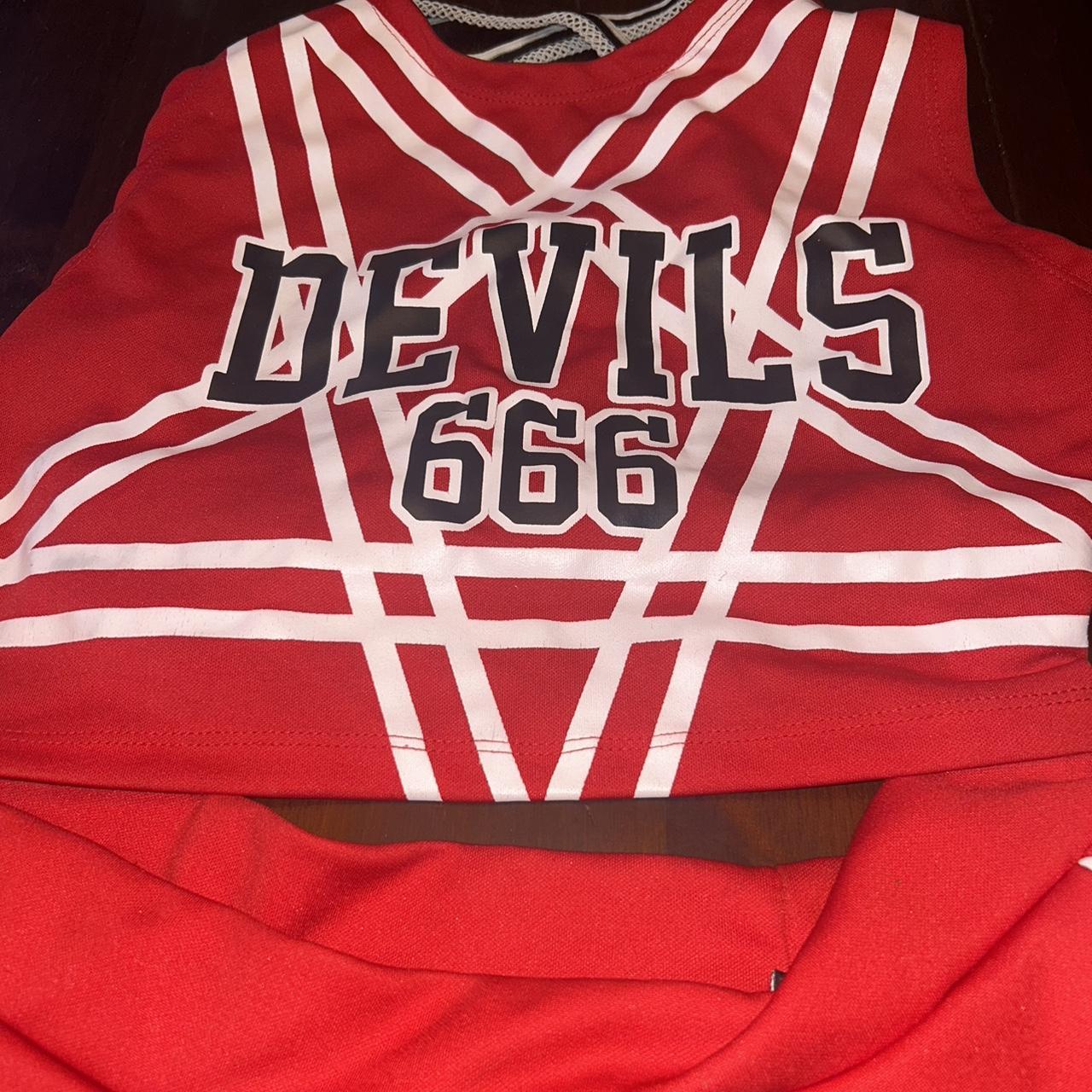 Halloween devil cheeer set size LG no underwear... - Depop