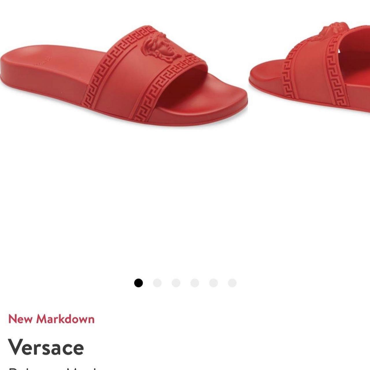 Versace Slides in Red Size 9.5 (Mens) run wide. Yes,... - Depop