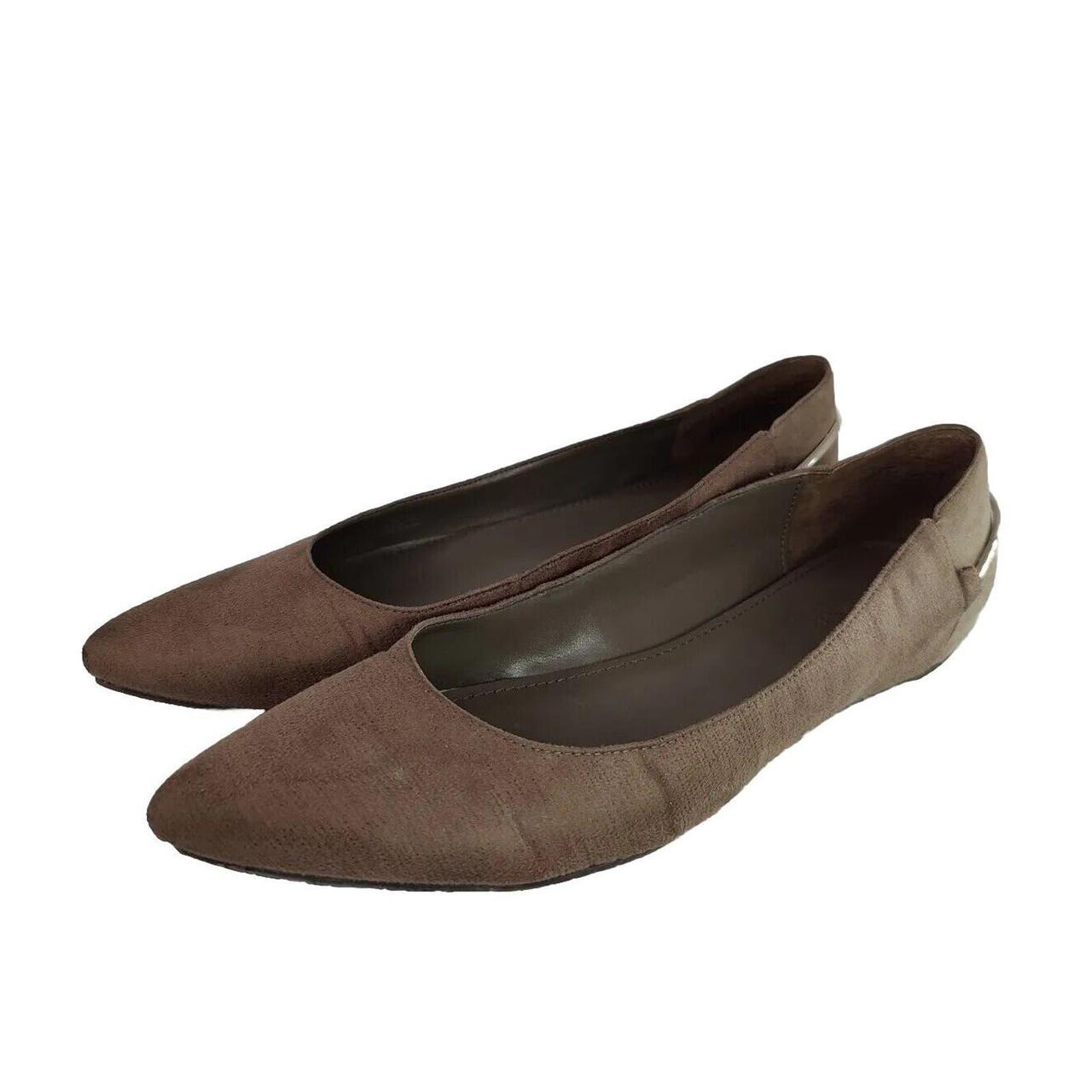 Gray Calvin Klein pointed toe Ballet flats sz... - Depop