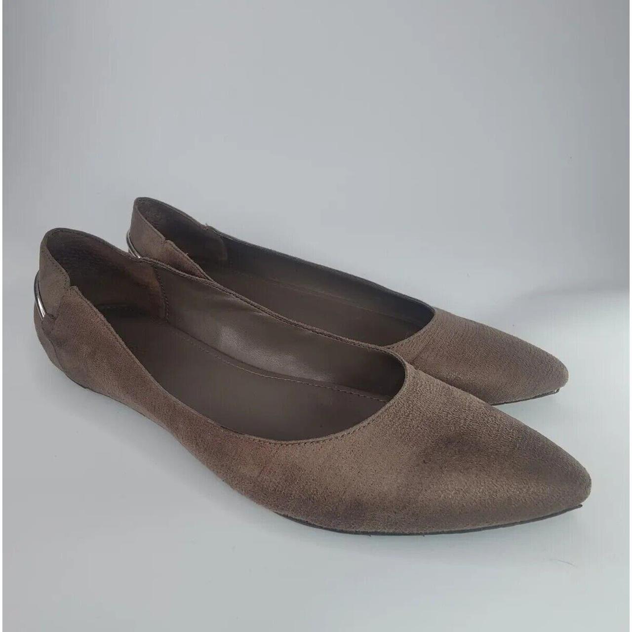 Gray Calvin Klein pointed toe Ballet flats sz... - Depop