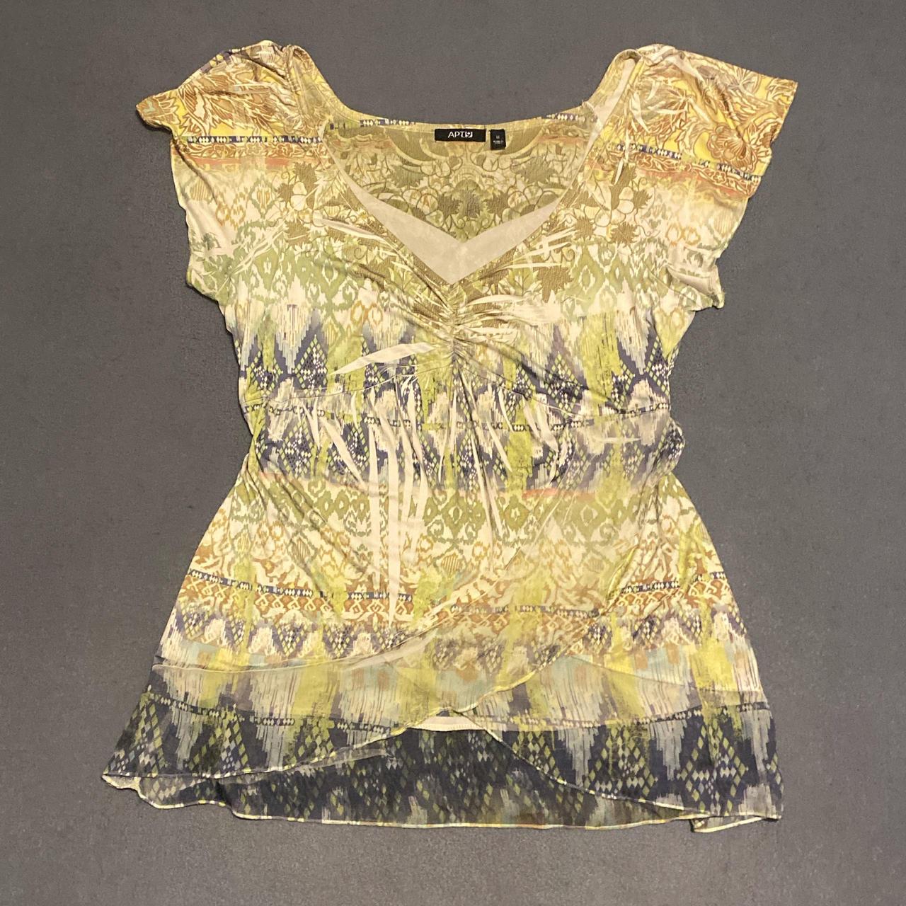 Beautiful Y2K Earthy Green Women’s Boho Off the... | Depop