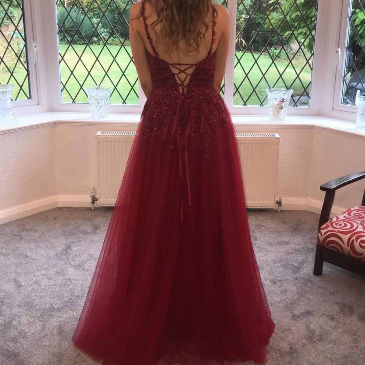 red/raspberry red ball gown prom dress ️‍🔥 only worn... - Depop