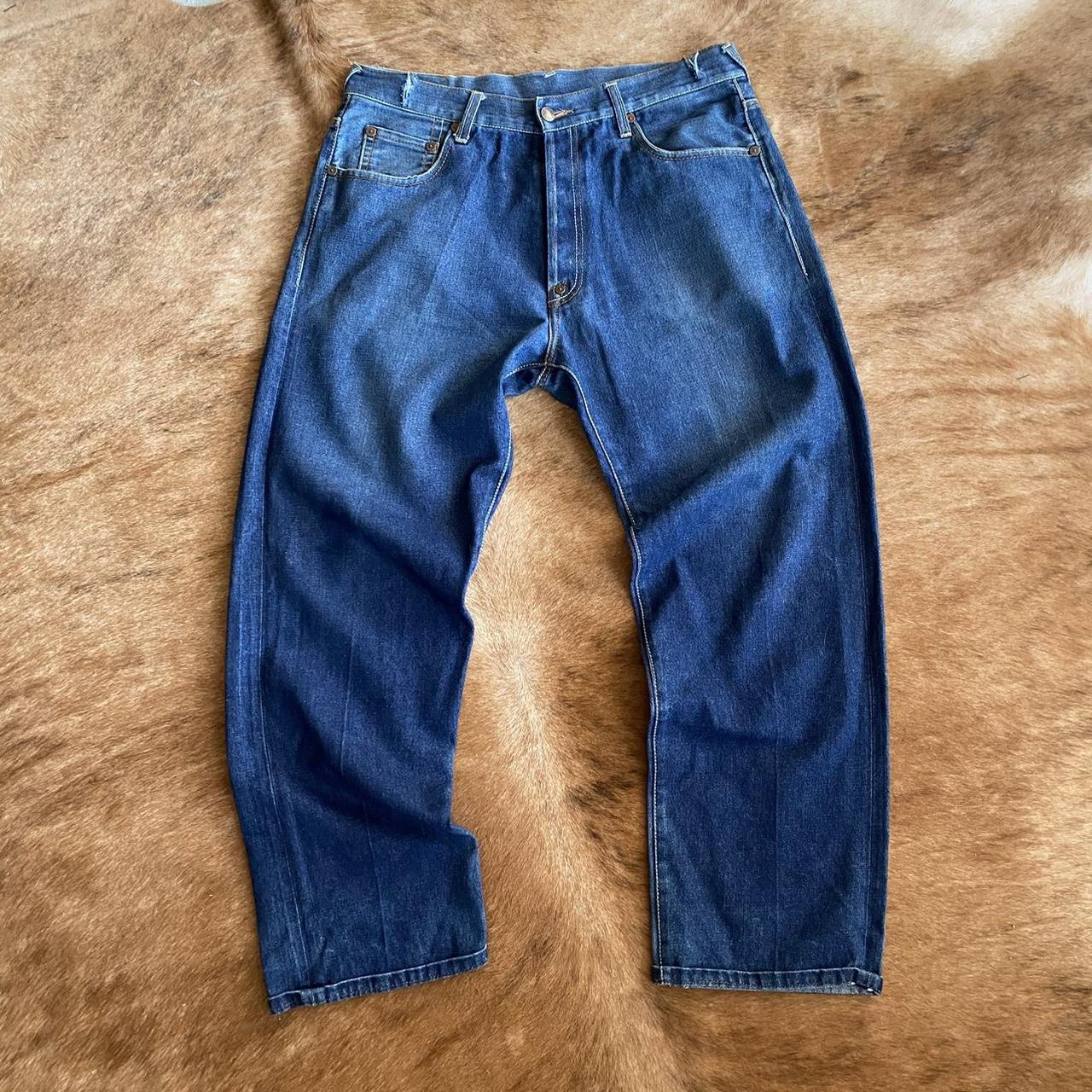 Mighty Evisu Jeans Cut at waist on both sides fits... - Depop