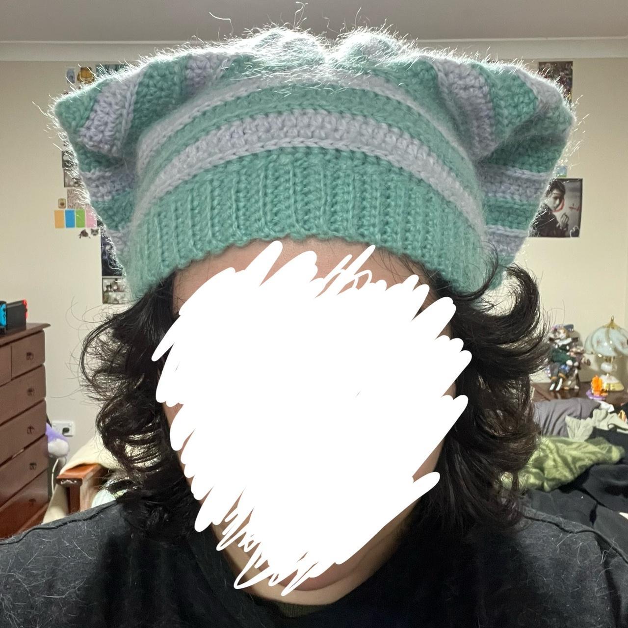 Crochet jester hat!!!!! Made with a blend of mohair... | Depop