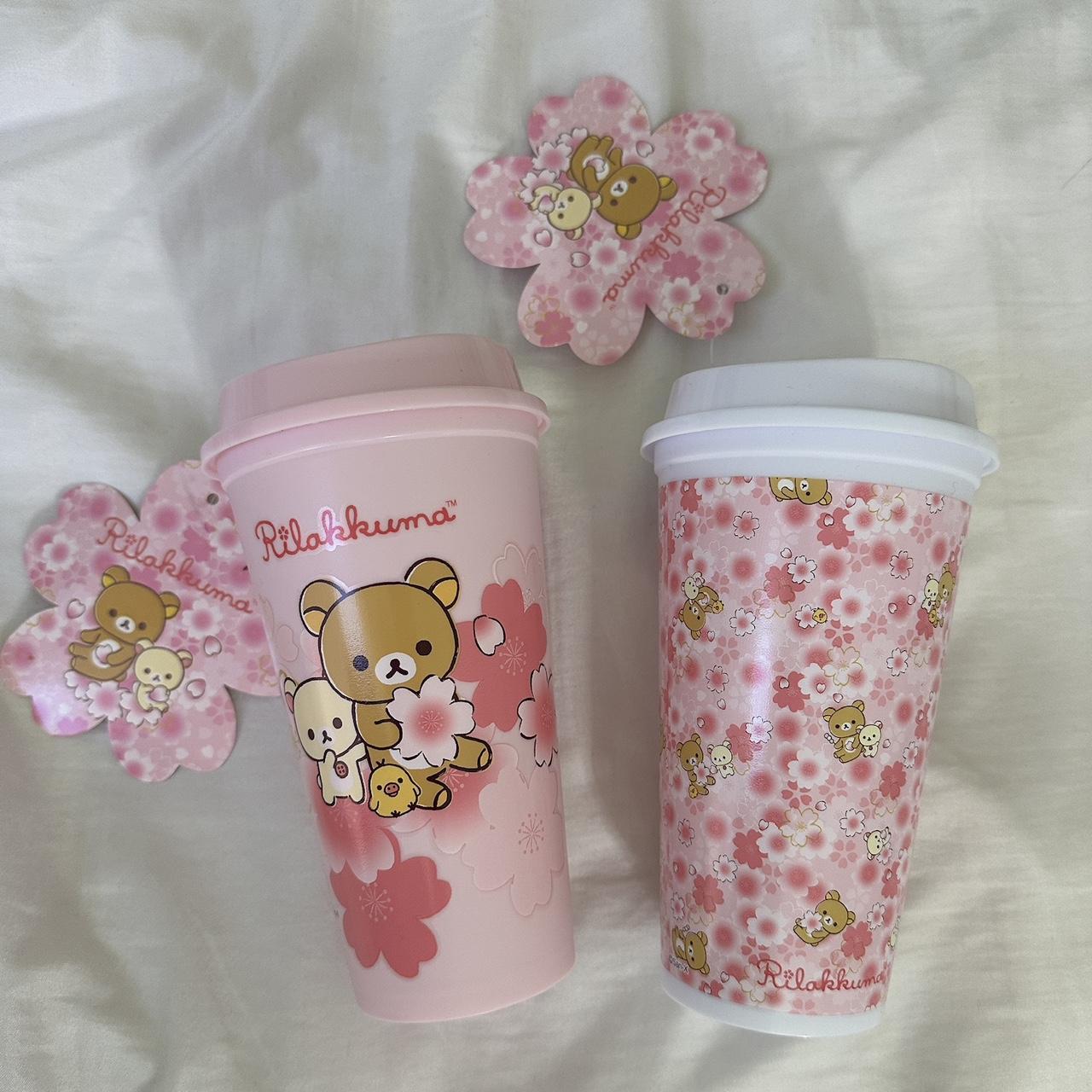 Rilakkuma and Korilakkuma Cherry Blossom Reusable... - Depop