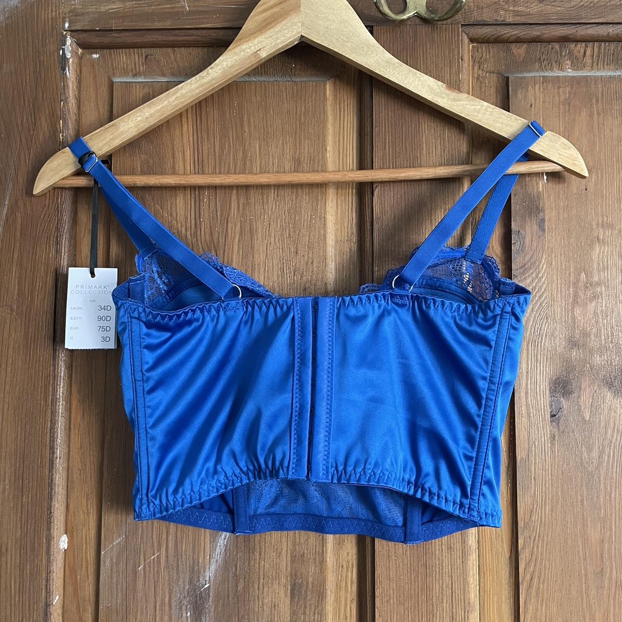 Primark blue corset Cup size 34D - Depop