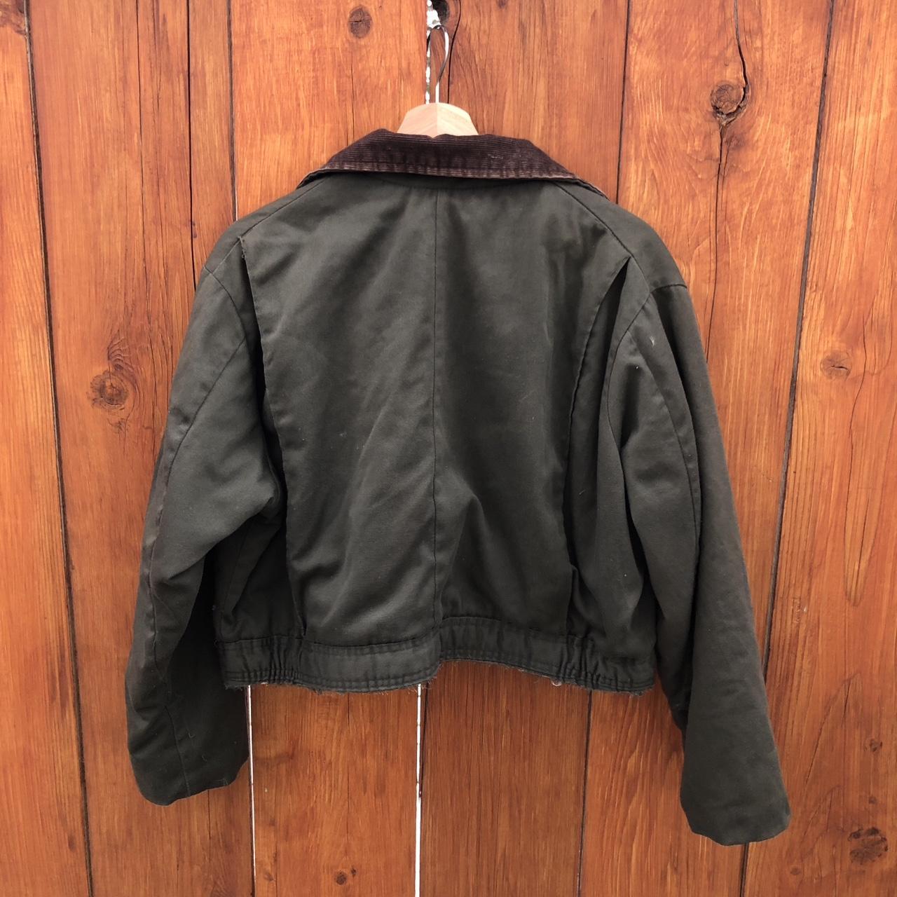 Vintage janitor jumpsuit cropped jacket in forest... - Depop