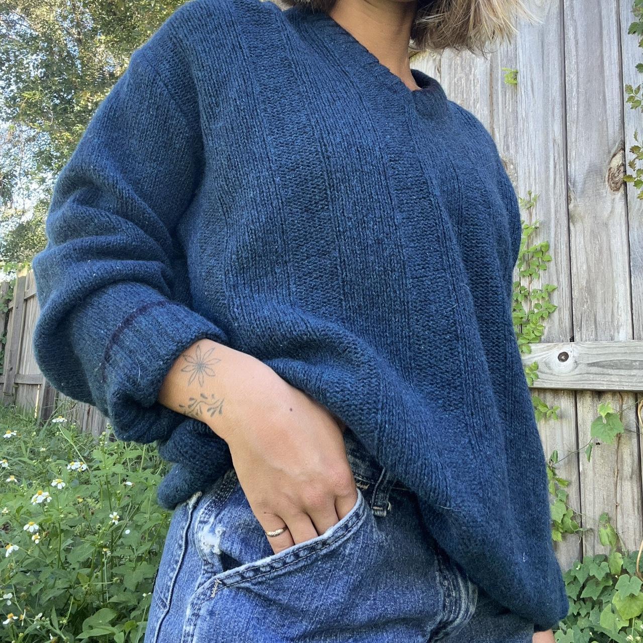 dark blue wool sweater! beautiful color and very... - Depop
