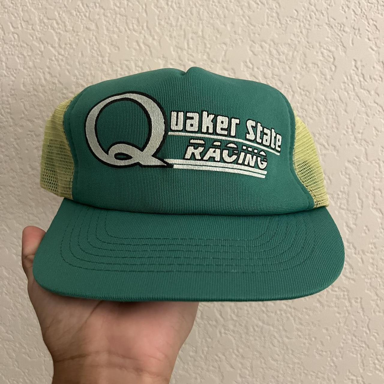 Vintage 80s Quaker State Racing Snapback Hat -... - Depop