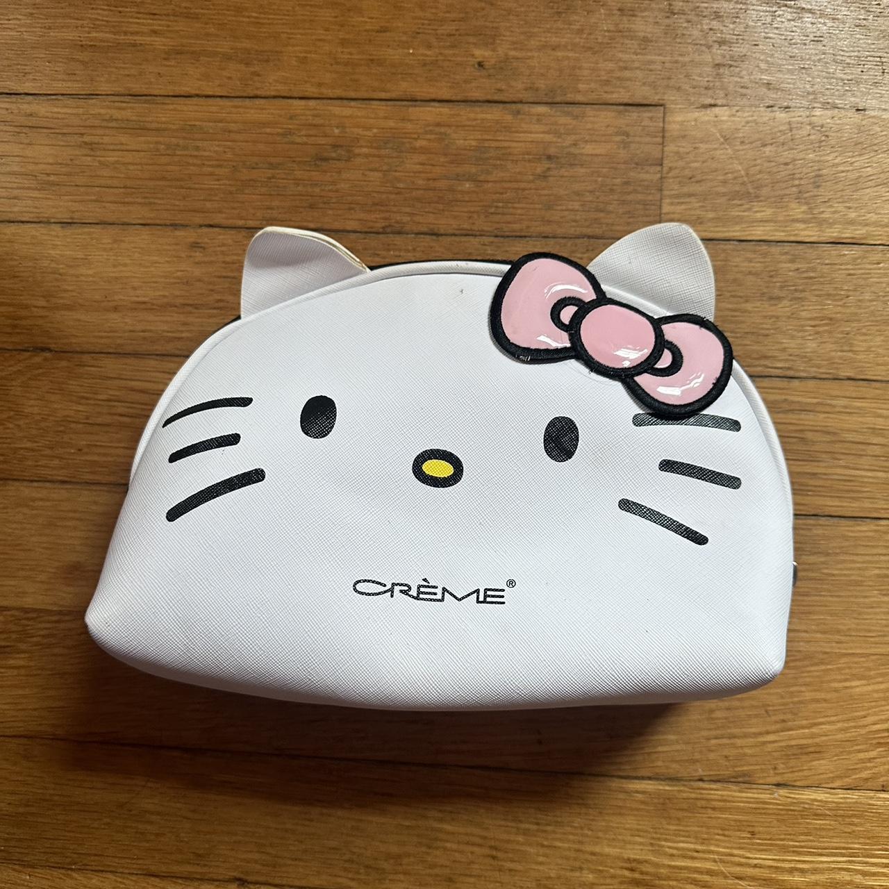 Creme Hello Kitty white and pink makeup bag Lightly... - Depop