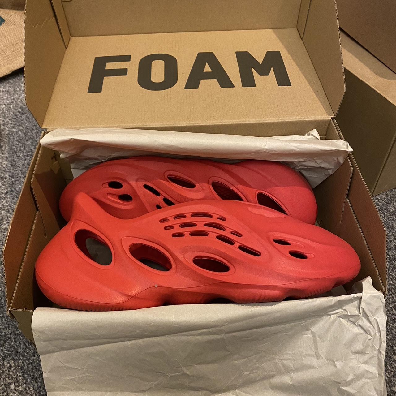 YEEZY RED VERMILLION FOAM RUNNER GREAT CONDITION... - Depop