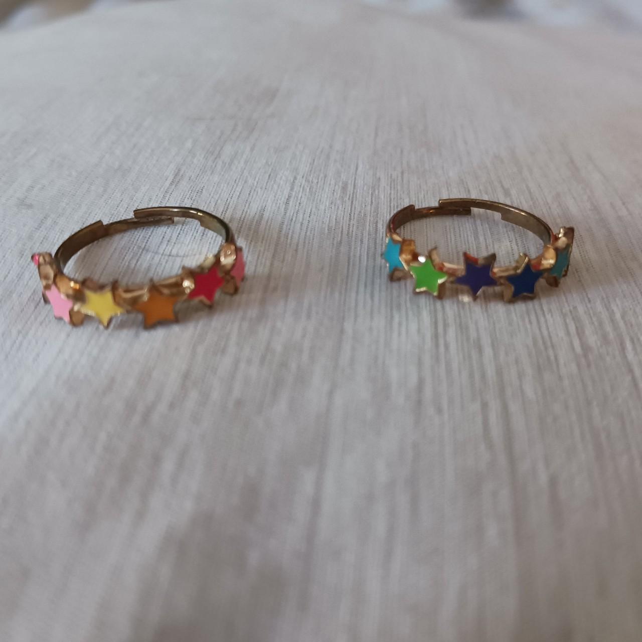 Rainbow 🌈 Star Adjustable Rings!! Size : Unknown,... - Depop