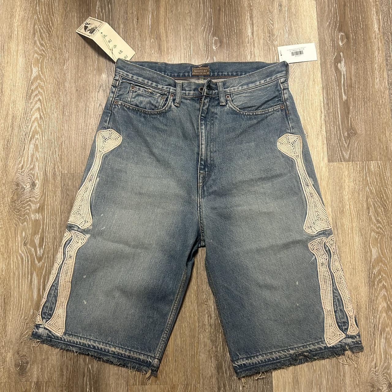 KAPITAL Bone Jean Shorts - Depop