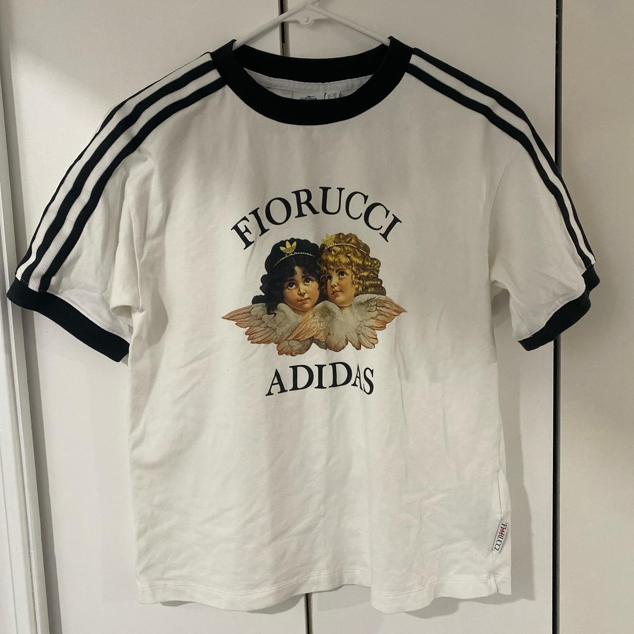 Fiorucci Women's Black and White T-shirt | Depop